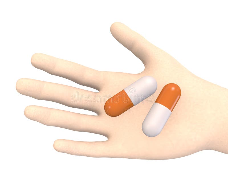 Hand with pills stock illustration. Illustration of drugs - 24911357