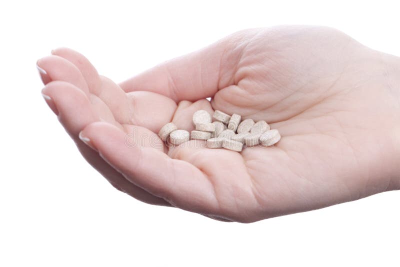 Hand with pills stock photo. Image of pain, medical, capsule - 25220992