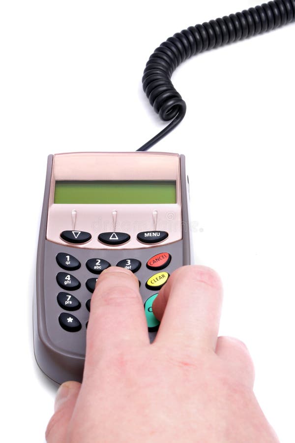 A hand and pin pad stock photo. Image of card, money, banking - 7887342
