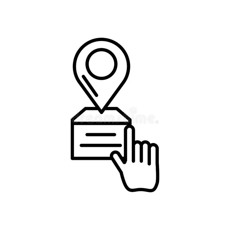Hand with Pin Pointer Location Stock Illustration - Illustration of ...