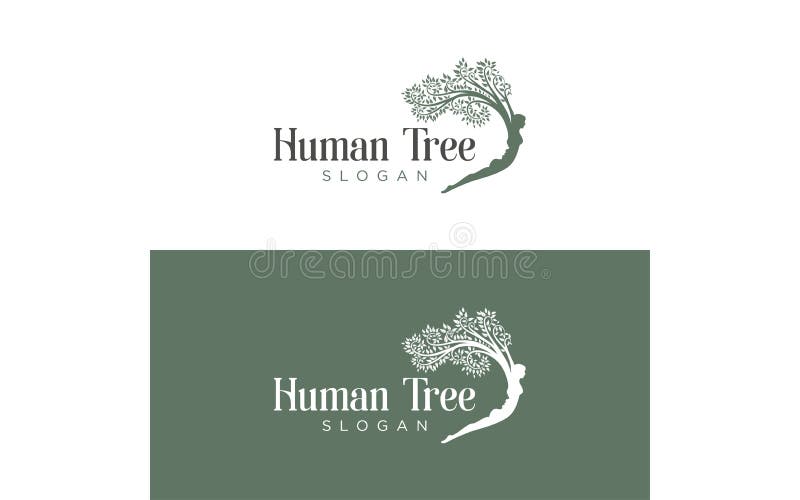 Human, face and tree logo stock vector. Illustration of design - 243189428