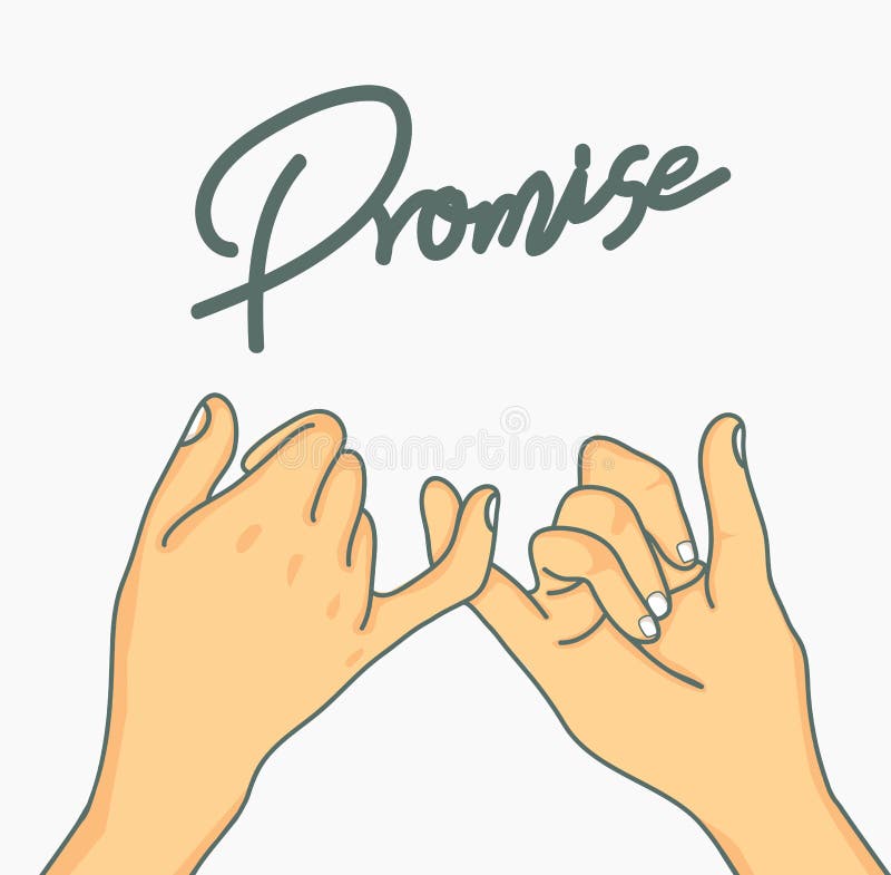 Hand Pinky Promise Sign Vector. Clench a Fist with Little Finger ...