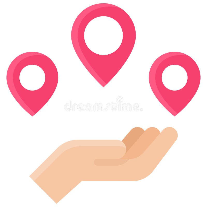 Two Pins on Map Icon, Location Map and Navigation Vector Stock Vector ...