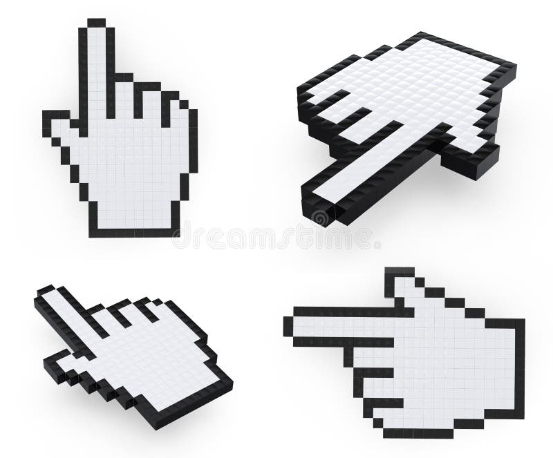Hand Pixelated Mouse Pointers Stock Illustration - Illustration of ...
