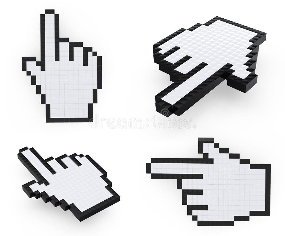 Hand Pixelated Mouse Pointers Stock Illustrations – 44 Hand Pixelated ...