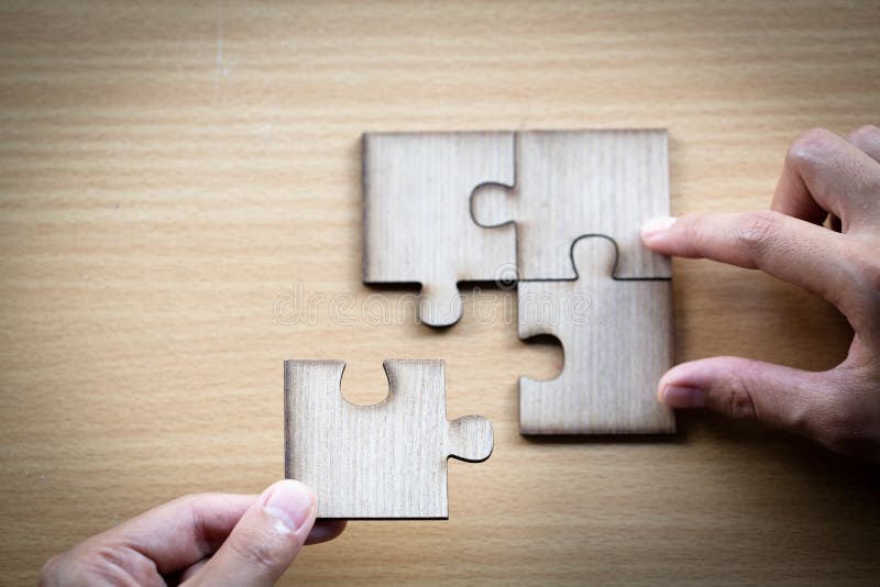 Hand Placed the Last Piece of Jigsaw Puzzle, Conceptual of Problem ...