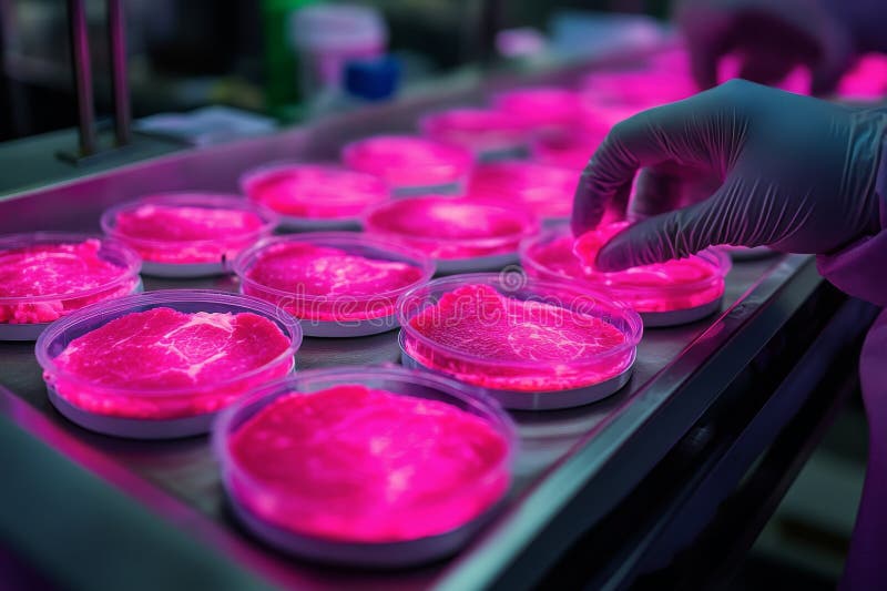 Hand Placing Cell Samples in Petri Dishes Under Laboratory Lights Stock ...