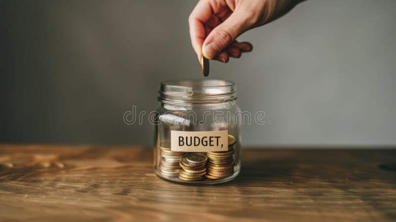 The Budget Savings Jar.AI Generated Image Stock Photo - Image of store ...