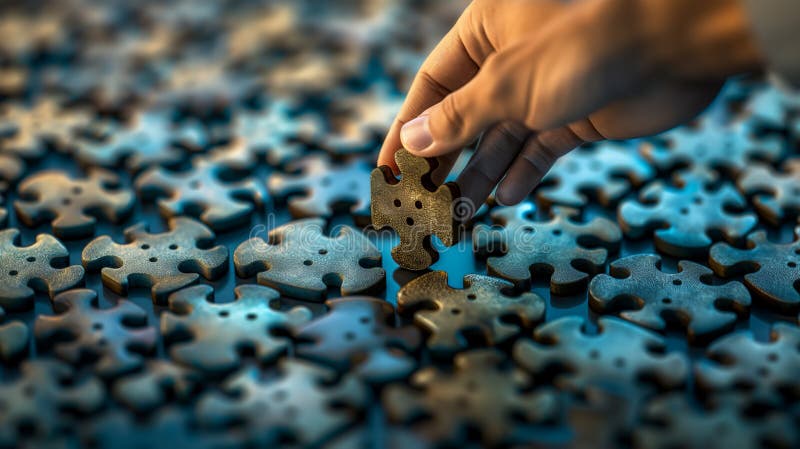A Hand Placing the Final Piece of a Puzzle, Symbolizing Completion and ...