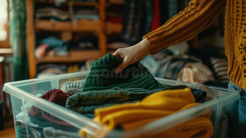 The Hand Organizing Clothes.AI Generated Image Stock Photo - Image of ...