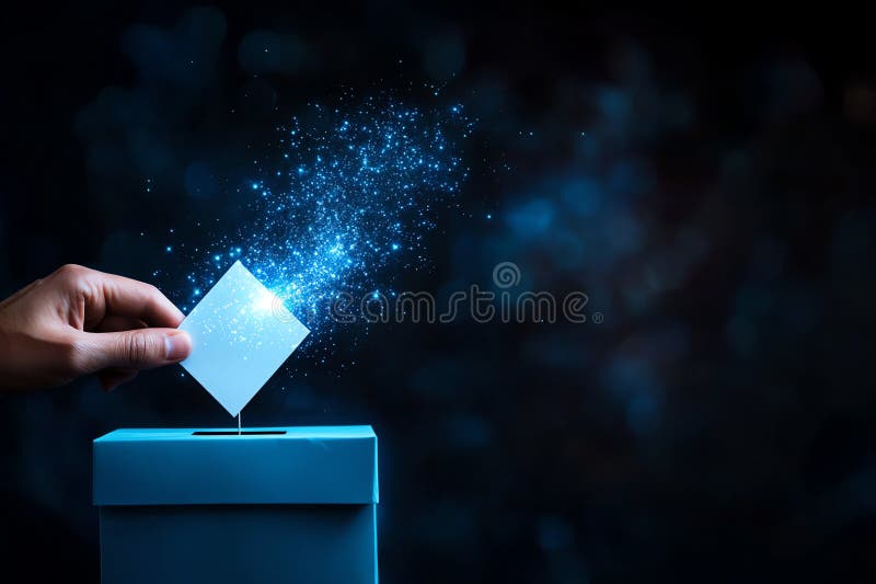 Hand Placing Magic-like Ballot into Voting Box, Symbolizing the Power ...