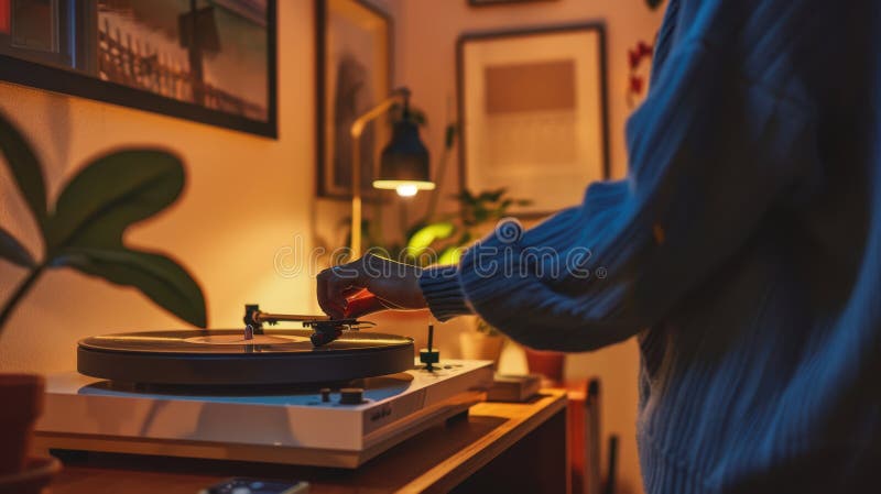 The Hand on Vinyl Record. AI Generated Stock Image - Image of retro ...