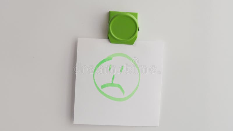 Hand is Placing Sad Face Emoticon on a Fridge Stock Footage - Video of ...