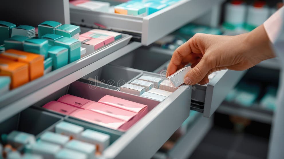 The Hand Sorting Medicines. AI Generated Stock Illustration ...