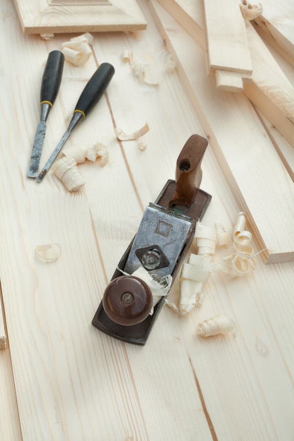 Hand Plane and Chisels. Carpenter`s Tools Stock Image - Image of ...