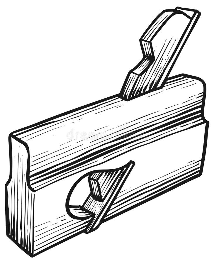 Hand Plane Icon in Sketch Style. Woodworking Tool Vector Illustration ...