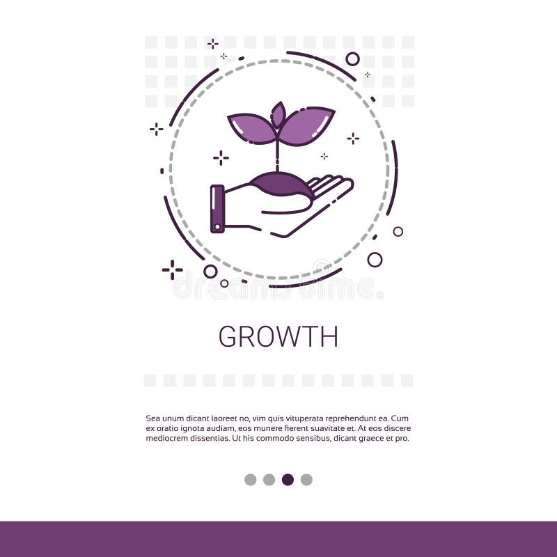 Hand with Plant Growth Banner with Copy Space Stock Vector ...