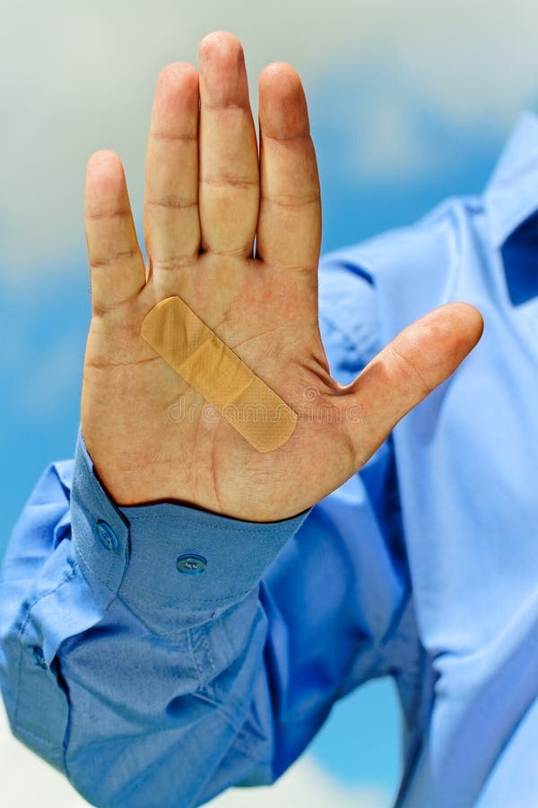 Hand with plaster. stock photo. Image of hand, injury - 25335360
