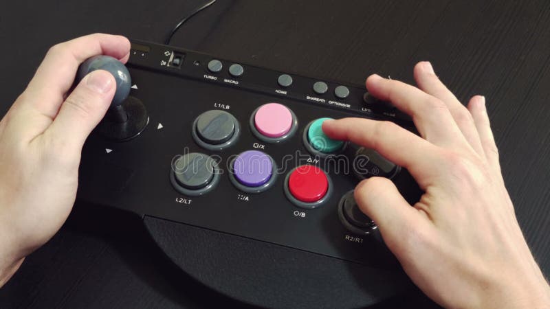 Hand Play with Arcade Pad Control Stock Video - Video of game, joypad ...