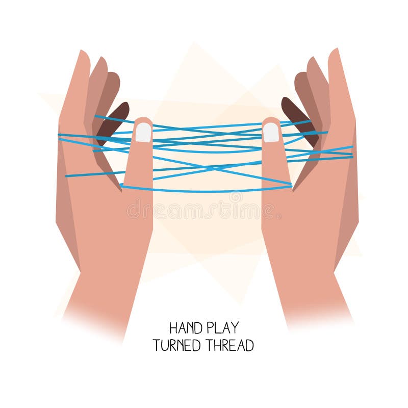 Hand play. Turned thread - stock illustration. Illustration of ...