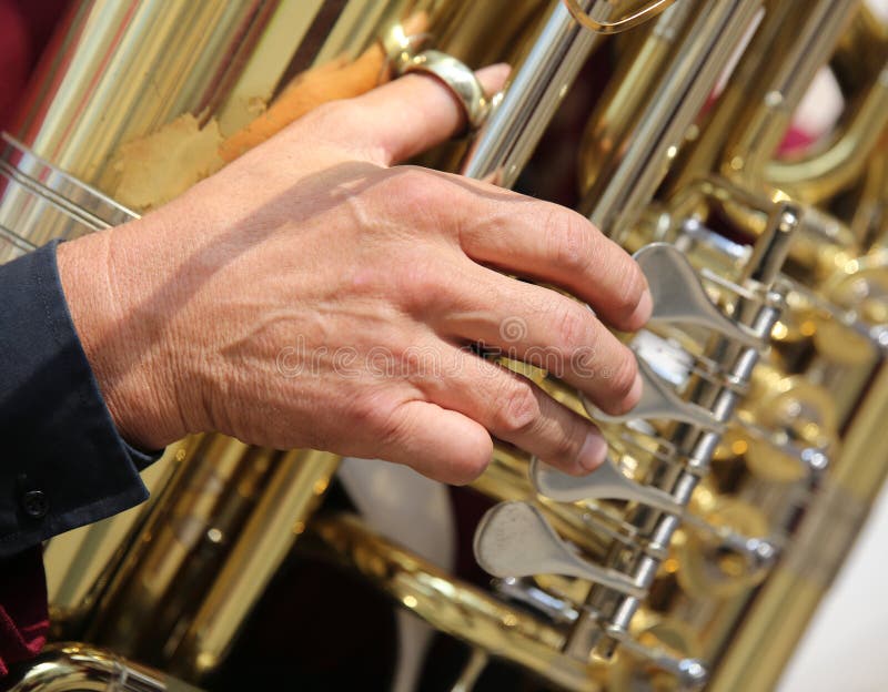 Hand of Player and the Saxophone Stock Image - Image of saxophonist ...