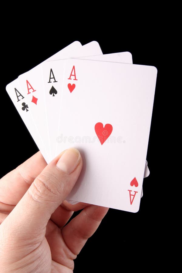 Hand with playing cards stock image. Image of card, green - 8740195