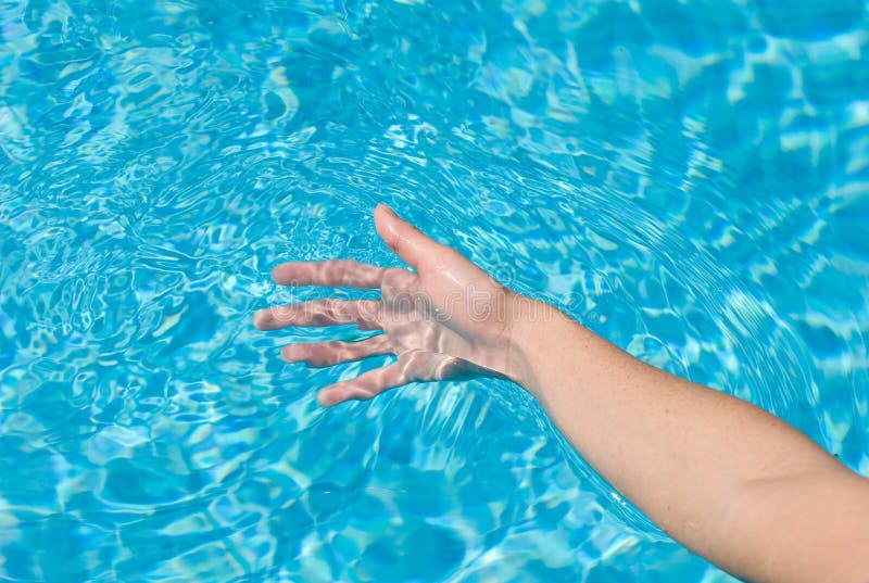 Hand playing pool water stock image. Image of people - 18629647