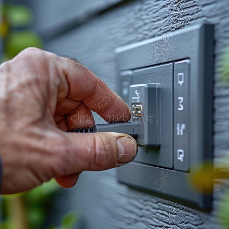 Hand Plugging Cable into Wall Socket for Home Technology Power ...