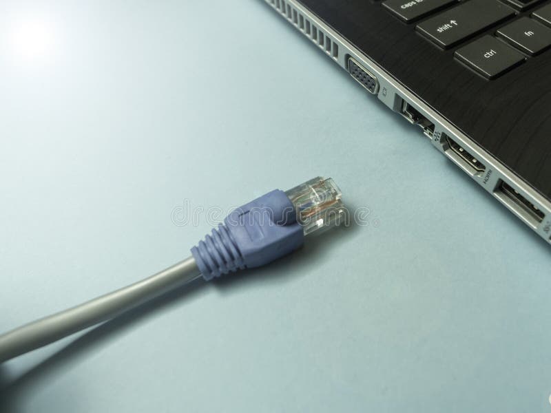 Network Cable Plugged Into Laptop Stock Image - Image of link, digital ...