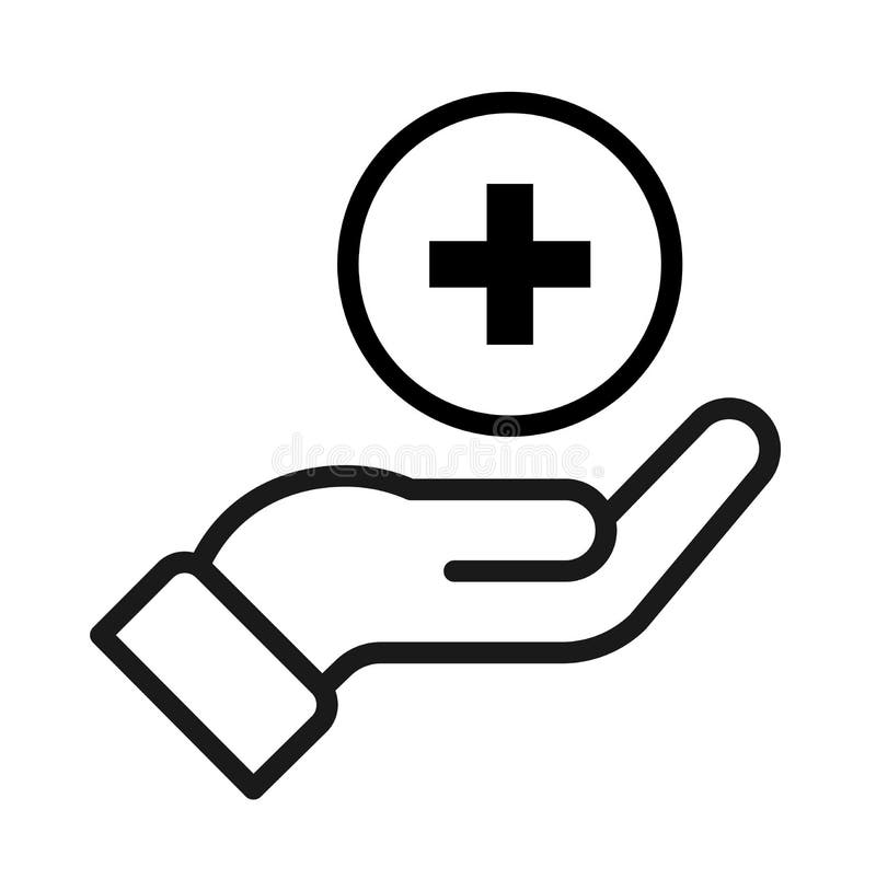 Hand with heart icon stock vector. Illustration of health - 133211403