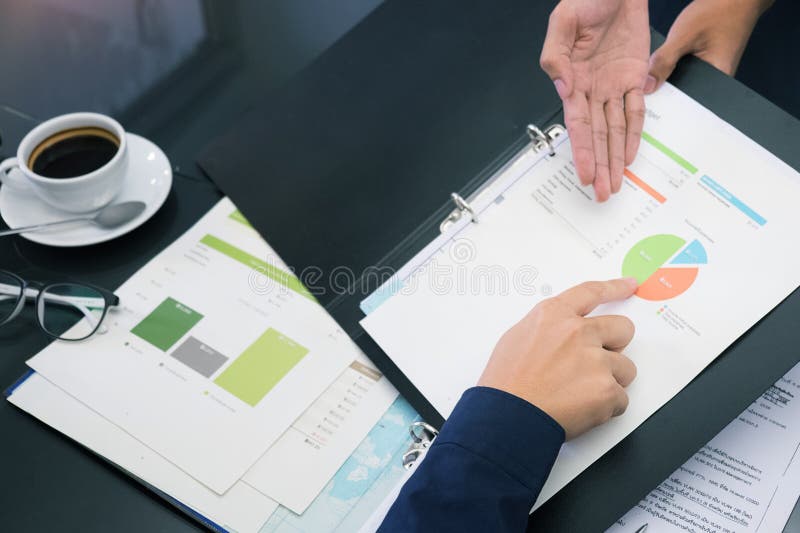 Hand Point at a Report with Command. Stock Image - Image of topview ...