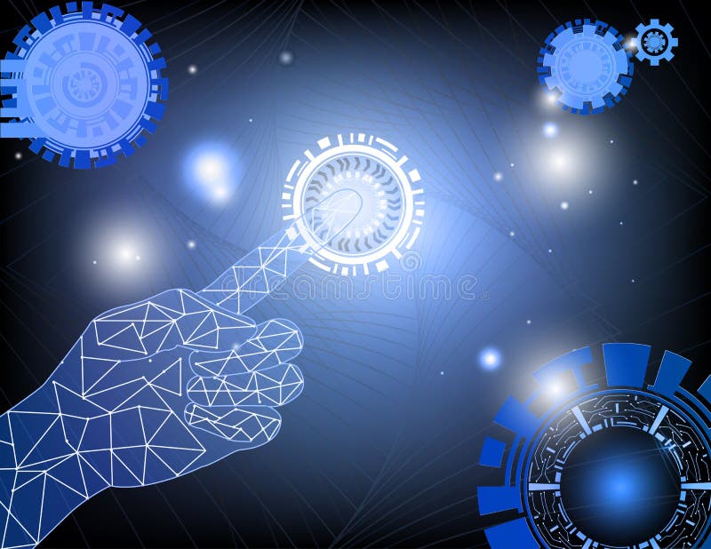 Hand Point To on Icon Concept Technology. Stock Vector - Illustration ...