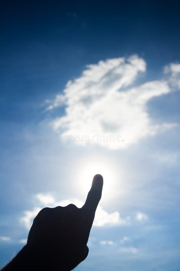 Hand Point To the Sun Light Stock Image - Image of holding, renewable ...