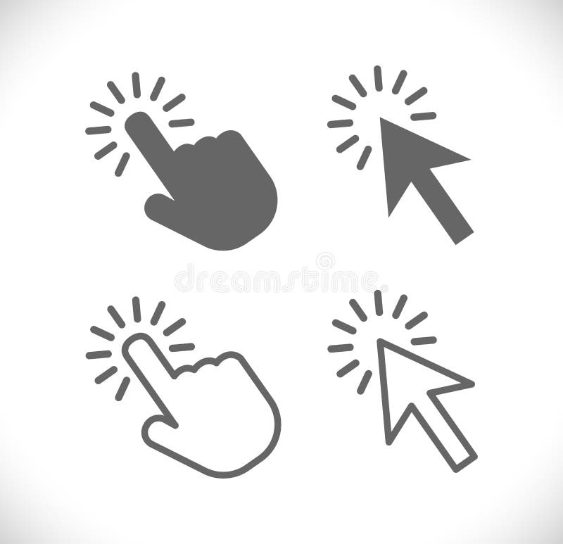 Hand pointer arrow icon stock vector. Illustration of finger - 210013537