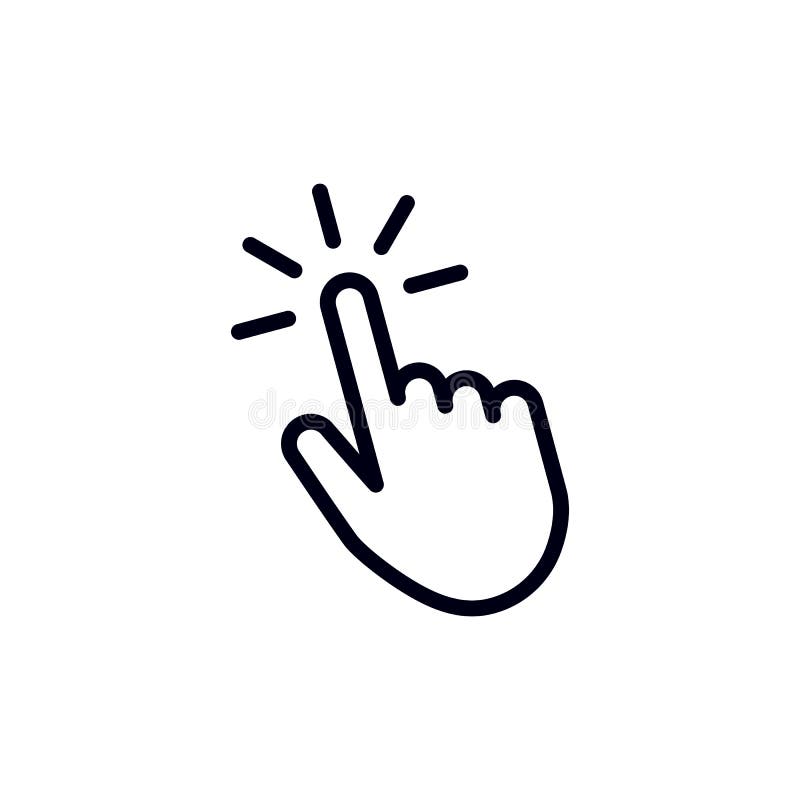 Hand Pointer Or Cursor Mouse Do Not Clicking Linear Icon. Symbol In ...