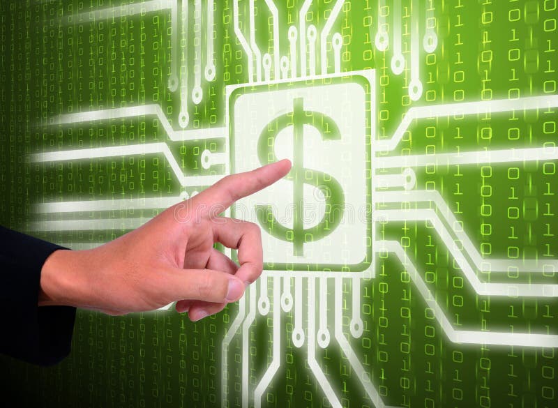 Hand Pointer on Dollar Symbol Stock Image - Image of circuit, hologram ...