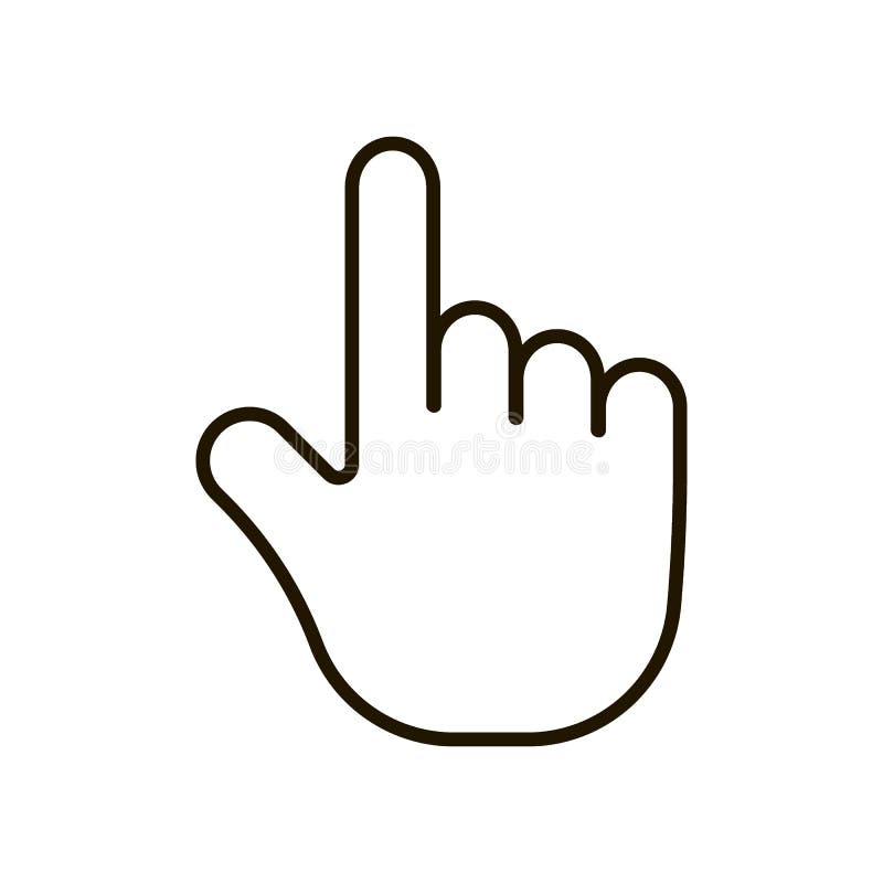 Hand Pointer, Editable Icon. Cursor Sign with Finger for Click. Vector ...