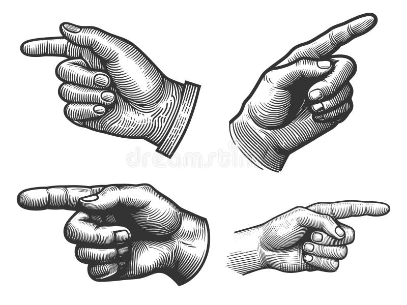 Hand Pointer with Index Finger Sketch Vector Stock Vector ...