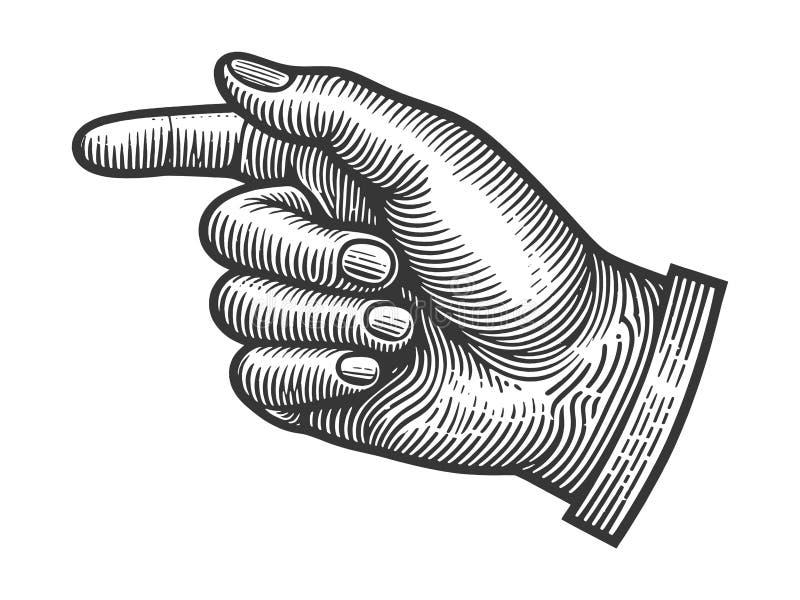 Hand Pointer with Index Finger Sketch Vector Stock Vector ...
