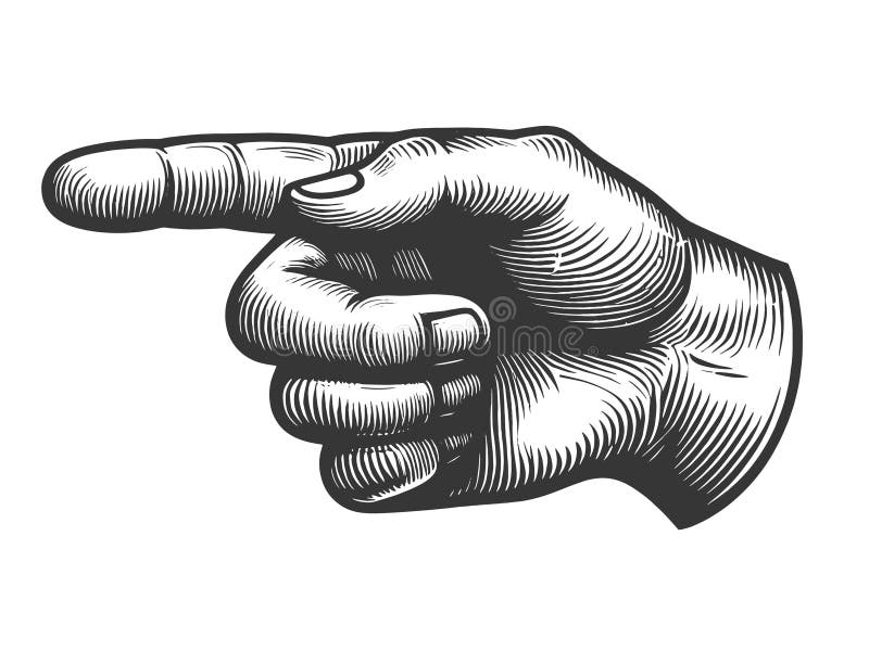 Hand Pointer with Index Finger Sketch Vector Stock Vector ...