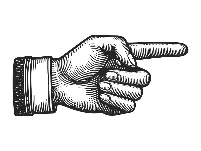 Hand Pointer with Index Finger Sketch Vector Stock Vector ...