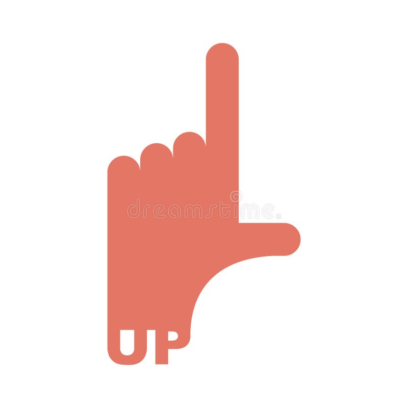 Hand Pointer Up. Direction of Route Finger Stock Vector - Illustration ...