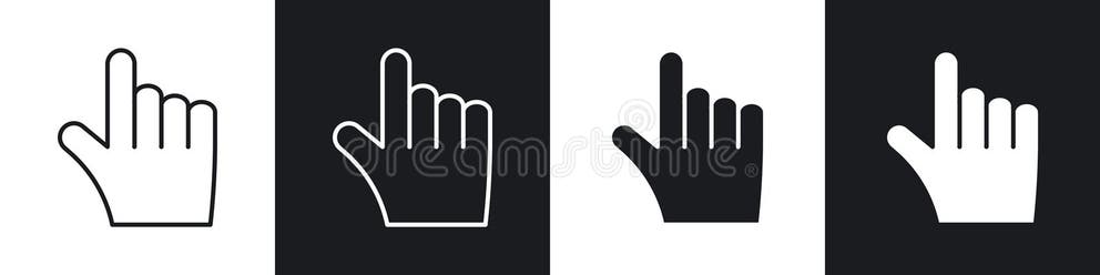 Hand Pointer Vecor Icon Set Stock Vector - Illustration of business, pointing: 340622574