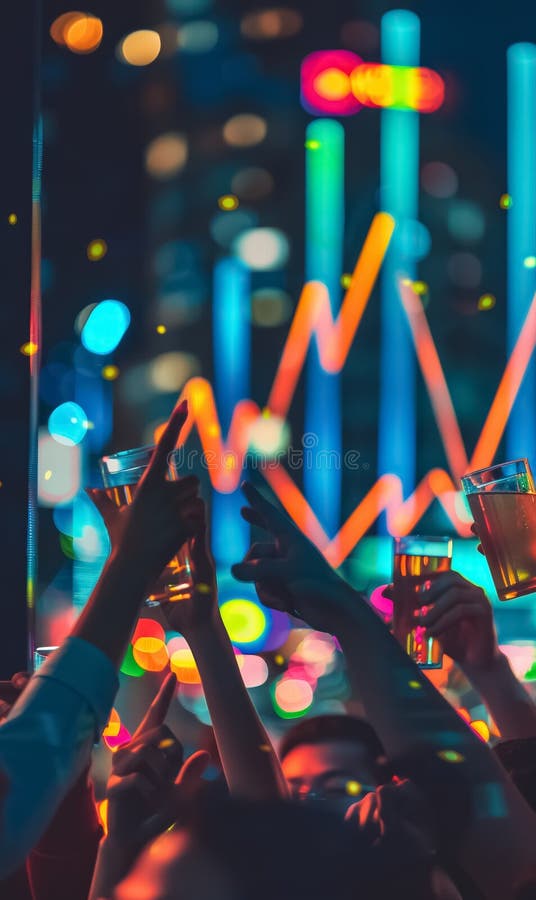 Hand Pointing at Business Chart or Graph with Financial Data with Bars ...