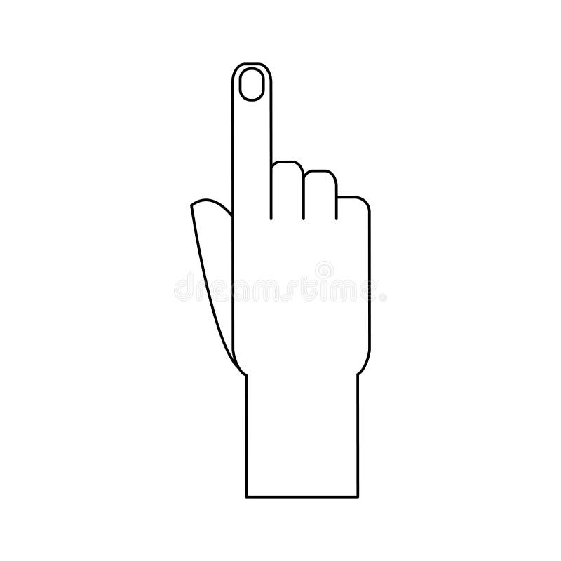 Hand Pointing Cartoons In Black And White Stock Vector - Illustration ...