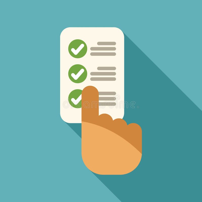 Hand Pointing at Checklist on Clipboard for Survey or Exam Stock ...