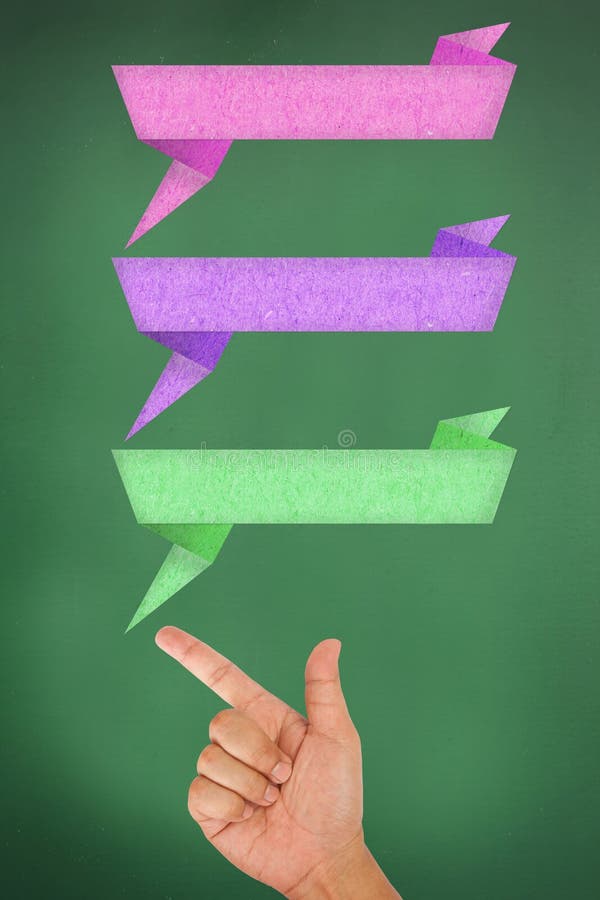 Hand Pointing on Color Blank Speech Template Stock Illustration ...