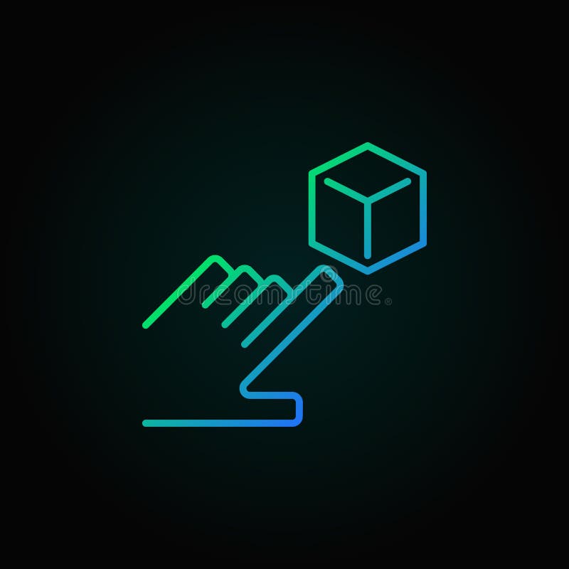 Hand Pointing Heart Vector Colored Outline Icon Or Sign Stock Vector ...