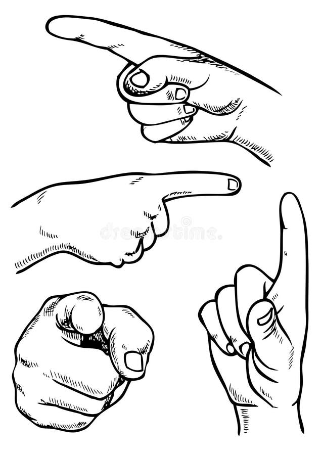 Hand pointing direction stock vector. Illustration of sketch - 45416445