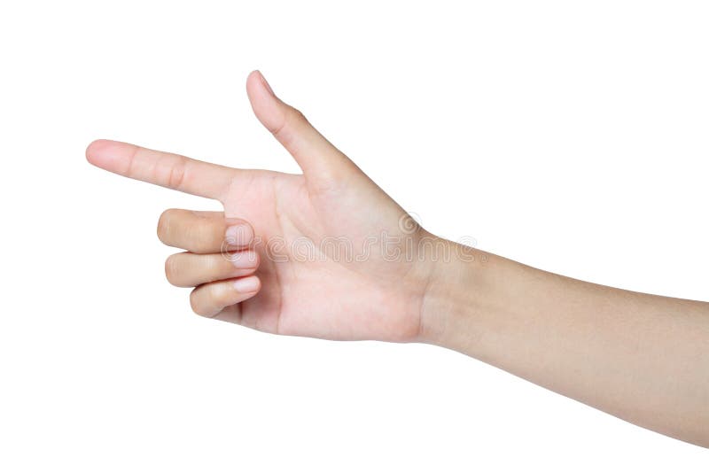 Hand Pointing Direction Isolated Stock Photo - Image of fist, press ...